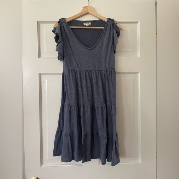 Max Studio | Dresses | Max Studio Blue Tiered Mini Dress | Poshmark